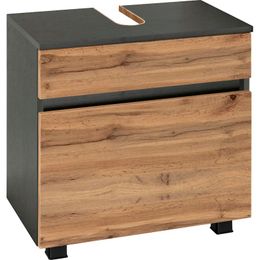 Welltime Waschbeckenunterschrank &raquo;Lucca&laquo; Inklusive Ausschnitt f&uuml;r Siphon grau B/H/T: 60cm x 60cm x 35cm, Schubladen: 1 Stk.