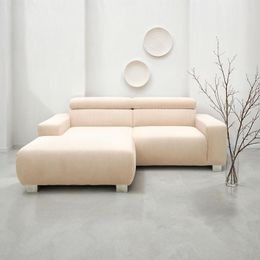 DOMO collection Ecksofa &raquo;100030 inkl. Kopfteilverstellung, guter Sitzkomfort, Cordbezug, L-Form&laquo; mit komfortabler Wellenunterfederung, ideal f&uuml;r 