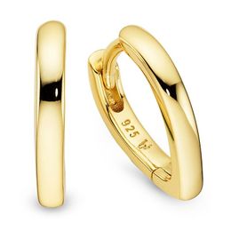 Bruno Banani Damen Paar Creolen &raquo;Schmuck Geschenk gelbgoldfarben vergoldet spitz zulaufend&laquo; gold Silber 925 (Sterlingsilber)