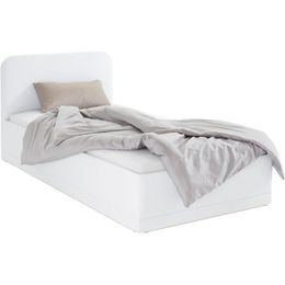 Westfalia Schlafkomfort Polsterbett inkl. Bettkasten bei Ausf&uuml;hrung mit Matratze wei&szlig; Bezug Bett: wahlweise Microfaser (100% Polyester), Strukturstoff (77% Polyester, 23% 