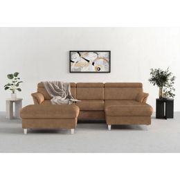 Sit & More sit&more Ecksofa &raquo;Marano L-Form&laquo; inklusive Kopfteilverstellung, optional Schlaffunktion & Bettkasten braun 100% Polyester B/H/T: 257cm x 166cm, Luxus-