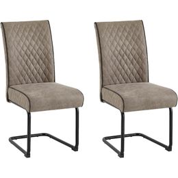 ByLiving Freischwinger &raquo;Maria-XXL 2er-Set&laquo; (Set) 2 Stk.mit gem&uuml;tlicher Federkernpolsterung und XXL Belastbarkeit bis zu 150kg grau Metall, Polyester, 