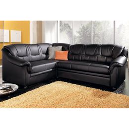 DOMO collection Ecksofa &raquo;Montana, zeitlose R&uuml;ckensteppung, bequeme Armlehnen, L-Form&laquo; wahlweise mit Bettfunktion schwarz B/H/T: 234cm x 84cm x 185cm, 