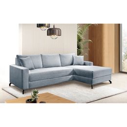 exxpo - sofa fashion Ecksofa &raquo;Quattro schlicht & zeitlos, bequem, L-Form, B/T: 247/162 cm&laquo; wahlw. Bettfunktion, Bettkasten. Bezug komplett Webvelours 