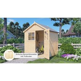 Konifera Gartenhaus &raquo;Osterbek 2&laquo; Inklusive Fussboden beige Massivholz Fu&szlig;boden im Gartenhaus, ohne Dacheindeckung