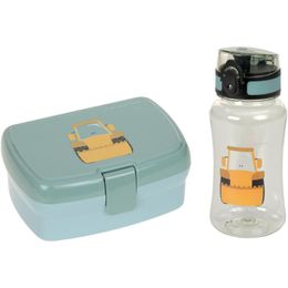 L&auml;ssig L&auml;ssig Kinder L&Auml;SSIG Lunchbox &raquo;Tiny Drivers, Excavator&laquo; mit Trinkflasche gr&uuml;n B/H/L: 20cm x 22cm