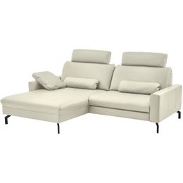 Die PlanBar Ecksofa &raquo;PN-EM20028 L-Form mit Kopfst&uuml;tzen&laquo; wahlweise mit motorischem Canape wei&szlig; B/H/T: 248cm x 114cm x 179cm, Glattleder TORRO Stoff, 