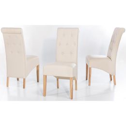 Home Affaire Stuhl &raquo;Chris&laquo; (Set) 6 Stk.pflegeleichter Kunstleder Bezug, 2er, 4er oder 6er-Set, Sitzh&ouml;he 51 cm beige B/H/T: 49cm x 106cm x 66cm, 6 Stk.