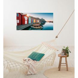 Komar Leinwandbild &raquo;Malerische Sm&ouml;gen - Gr&ouml;&szlig;e 90 x 40 cm&laquo; Baum Berge Blumen Bl&auml;tter Foto Jahreszeiten Landschaft Meer Natur Palmen Strand Packung, 1 Stk. 