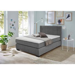 Jockenh&ouml;fer Boxspringbett &raquo;Family, inklusive 7-Zonen-TTFK-Matratzen und Kaltschaumtopper&laquo; erh&auml;ltlich in den Breiten 120,140 & 180cm grau Bezug Bett: Microfaser (