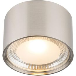 Globo LIGHTING LED Deckenleuchte &raquo;SERENA&laquo; LED-Modul 1 Stk. Warmwei&szlig; Deckenlampe / Wohnbereich / rund / Aufbauleuchte silber &Oslash; 11,3cm H: 8,5cm, 1 Stk.