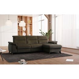 Sit & More sit&more Ecksofa &raquo;Astoria L-Form&laquo; wahlweise mit motorischer Relaxfunktion gr&uuml;n 100% Polyester B/H/T: 260cm x 91cm x 175cm, Luxus-Microfaser in 