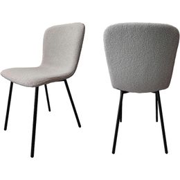 Salesfever 4-Fu&szlig;stuhl &raquo;Esszimmerstuhl - stilvolles Set&laquo; (Set) 4 Stk.Ergonomisches 4er-Set f&uuml;r optimalen Sitzkomfort grau Metall, Polyester B/H/T: 44cm