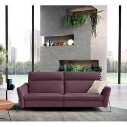 Egoitaliano 2-Sitzer &raquo;Gaia, modern, elegant und super komfortabel mit hoher R&uuml;ckenlehne&laquo; erstklassiger Sitzkomfort, Inkl. 2 Relaxfunktionen, mit Designfu&szlig; lila B/