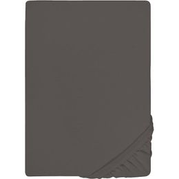 Biberna Spannbettlaken &raquo;Conny&laquo; hochwertiges Jersey-Elasthan geeignet f&uuml;r Wasser- und Boxspringbetten grau Jersey-Elasthan, Obermaterial: 95% Baumwolle, 5% 