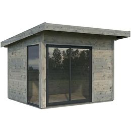 Palmako Gartenhaus &raquo;Andrea Slide Plus&laquo; verschiedene Farben grau Massivholz Fu&szlig;boden im Gartenhaus, ohne Dacheindeckung