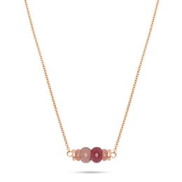 Tamaris Damen Kette mit Anh&auml;nger &raquo;Natural Stones&laquo; rosa Edelstahl, L: 45 B: 0,4mm