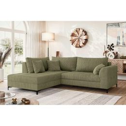 OTTO home Ecksofa &raquo;LEEVKE Design-Sofa mit Ottomane rechts/links bestellbar, Breite 232 cm&laquo; in vielen modernen Farben erh&auml;ltlich, belastbar bis 480 kg 