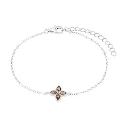 Amor Damen Armband &raquo;Schmuck Geschenk, Kleeblatt&laquo; mit Glasstein, Zirkonia (synth.) 20cm, Silber 925 (Sterlingsilber)