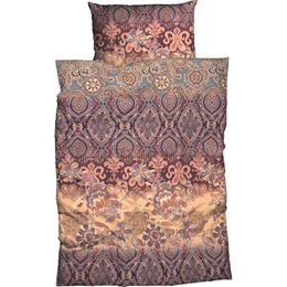 CASATEX Bettw&auml;sche &raquo;Suzani&laquo; 2 Stk. harmonisches Bl&uuml;tendesign beige Satin, Obermaterial: 100% Baumwolle B/L: 135cm x 200cm, 1 Stk., 1 Stk., Satin, B/L: