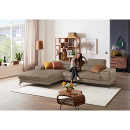 W.Schillig Ecksofa &raquo;Piedroo, Designsofa mit tollem Sitzkomfort, elegant und bequem, L-Form&laquo; Kopfteilverstellung, wahlweise mit Sitztiefenverstellung, 