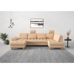 Sit & More sit&more Wohnlandschaft &raquo;Westham U-Form&laquo; wahlweise mit Schlaffunktion, Bettkasten, Sitztiefenverstellung braun 100% Polyester B/H/T: 338cm x 88cm x 