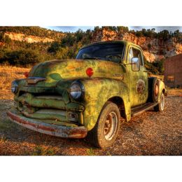papermoon Fototapete &raquo;Vintage Pick Up Truck&laquo; bunt Vlies B/L: 3m x 2,2m, Rollen: 1