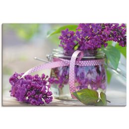Artland Wandbild &raquo;Flieder Strauss&laquo; Blumen 1 Stk. tlg. als Leinwandbild, Poster in verschied. Gr&ouml;&szlig;en lila Leinwand B/H/T: 60cm x 40cm, Leinwandbild Blumen 