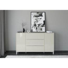 set one by Musterring Sideboard &raquo;Reno&laquo; 1 Stk. tlg. Mit Vierkantfu&szlig; in diversen Farben, 106 cm H&ouml;he & Farbauswahl beige Glas, Holzwerkstoff B/H/T: 