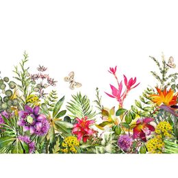 Livingwalls living walls Fototapete &raquo;Designwalls Motley Flowers&laquo; glatt Vlies, Wand, Schr&auml;ge, Decke bunt Vlies B/L: 3,5m x 2,55m