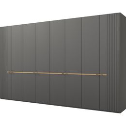 Musterring Kleiderschrank &raquo;Isabelle&laquo; Lamellen in Korpusfarbe, Griffe in schwarz, versch. Gr&ouml;&szlig;en und Farben grau Hartfaserplatte, Holzwerkstoff Graphit-Dekor, B/H