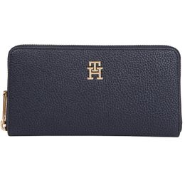 Tommy Hilfiger Damen Geldb&ouml;rse &raquo;TH EMBLEM LARGE ZA&laquo; mit TH-Emblem vorne blau Einheitsgr&ouml;&szlig;e