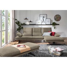 W.Schillig Ecksofa &raquo;broadway, Designsofa mit tollem Sitzkomfort&laquo; Sitztiefenverstellung, Kopfteil- & Seitenteilverstellung, Breite 291cm schwarz 