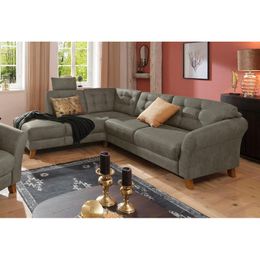 OTTO home Ecksofa &raquo;Trondheim L-Form&laquo; mit Federkern grau Struktur weich ( 97% Polyester, 3% Baumwolle);Luxus-Microfaser ALTARA NUBUCK (100% Polyester);