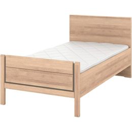 Musterring Holzbett &raquo;Sorrent, Bettgestell, Bettrahmen, teilmassiv Eiche&laquo; Eiche teilmassiv, Liegeh&ouml;henverstellung, Stollenfu&szlig;teil braun L&auml;nge B: 190cm x 100cm