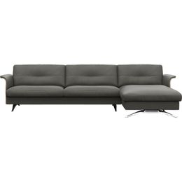 FLEXLUX Ecksofa &raquo;Glow, super bequem durch hochwertigem Sitzaufbau mit Federkern, L-Form&laquo; Modernes skandinavisches Design grau 100% Echteder B/H/T: 