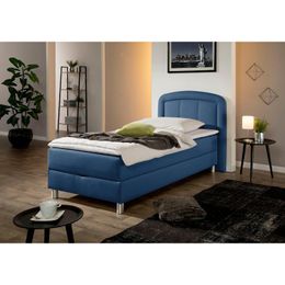 Maintal Polsterbett &raquo;Lucas&laquo; mit Bettkasten, in 4 Breiten und wahlweise 2 Matratzenarten blau Liegefl&auml;che L&auml;nge B: 200cm x 90cm, Struktur, Tonnentaschen-