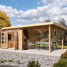Karibu Gartenhaus &raquo;Ammersee 4&laquo; beige Holzwerkstoff ohne Fu&szlig;boden, ohne Dacheindeckung
