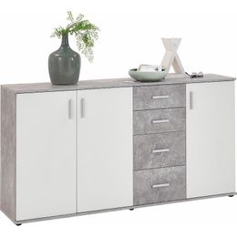 FMD Kommode &raquo;Albi&laquo; Breite 160 cm wei&szlig; Holzwerkstoff B/H/T: 160cm x 83cm x 35cm, 4 Stk., 3 Stk.