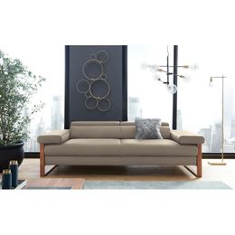 W.Schillig 2,5-Sitzer &raquo;finn&laquo; German Design Award 2016, Fu&szlig;gestell Nussbaum natur, Breite 230 cm braun Flachgewebe S22 (100% Polyester);Stoff S37 (100%