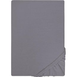 Spannbettlaken &raquo;Jersey in Gr. 90x200, 140x200 oder 180x200 cm&laquo; aus Baumwolle, f&uuml;r Matratzen bis 22 cm H&ouml;he, Bettlaken, Spannbetttuch grau Jersey, 