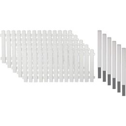 TETZNER & JENTZSCH Gartenzaun &raquo;Lexington 3&laquo; Kunststoff, 80 cm hoch, 5 Elemente f&uuml;r 9,54 m, 6 Alu-Pfosten wei&szlig; Polyvinylchlorid (PVC) H/L: 80cm x 9,54m, Pfosten: 6 Stk.