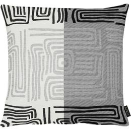 Apelt Dekokissen &raquo;Mino&laquo; mit graphischen Motiven wei&szlig; Obermaterial: 75% Polyester, 15% Baumwolle, 10% Viskose B/L: 49cm x 49cm, 1 Stk.