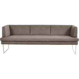 K+w Komfort & Wohnen K+W Komfort & Wohnen Polsterbank &raquo;Cube&laquo; Hammerkissenoptik, 2 Breiten, Hochkantkufe in Edelstahloptik grau B/H/T: 229cm x 82cm x 67cm, Leder CLOUD