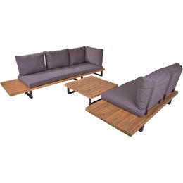 Garden Pleasure Gartenlounge-Set &raquo;ACAPULCO&laquo; 4 Stk. tlg. grau Stahl Einheitsgr&ouml;&szlig;e