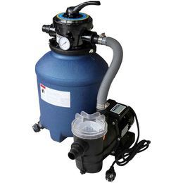 Quelle Sandfilteranlage inkl. Quarzsand und Breitmaulskimmer, 9 m&sup3;/h blau Kunststoff B/H/L: 33cm x 33cm