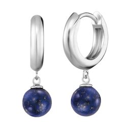 Engelsrufer Damen Paar Creolen &raquo;Powerful Stone&laquo; mit Achat, Lapislazuli, Malachit, Jaspis, Rosenquarz oder Tigerauge bunt Silber 925 (Sterlingsilber)