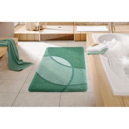 Kleine Wolke Badematte &raquo;Kent, Badvorleger, Badezimmer Teppich&laquo; H&ouml;he 20 mm rutschhemmend beschichtet fu&szlig;bodenheizungsgeeignet Badteppich, modernes Design, Hoch-Tief