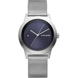 Jacob Jensen Damen Quarzuhr &raquo;Ascent&laquo; Armbanduhr, Damenuhr, Edelstahlarmband, analog, Tag silber Einheitsgr&ouml;&szlig;e