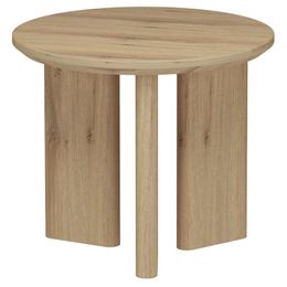 OTTO home Beistelltisch &raquo;Cassian&laquo; 1 Stk. tlg. sch&ouml;ne Holzoptik, modernes Fu&szlig;gestell, &Oslash;50 cm B/H/T: 50cm x 42cm x 50cm